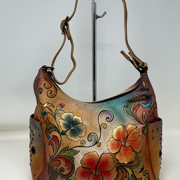 Anuschka | Bags | Anuschka Hand Painted Leather Shoulder Bag | Poshmark